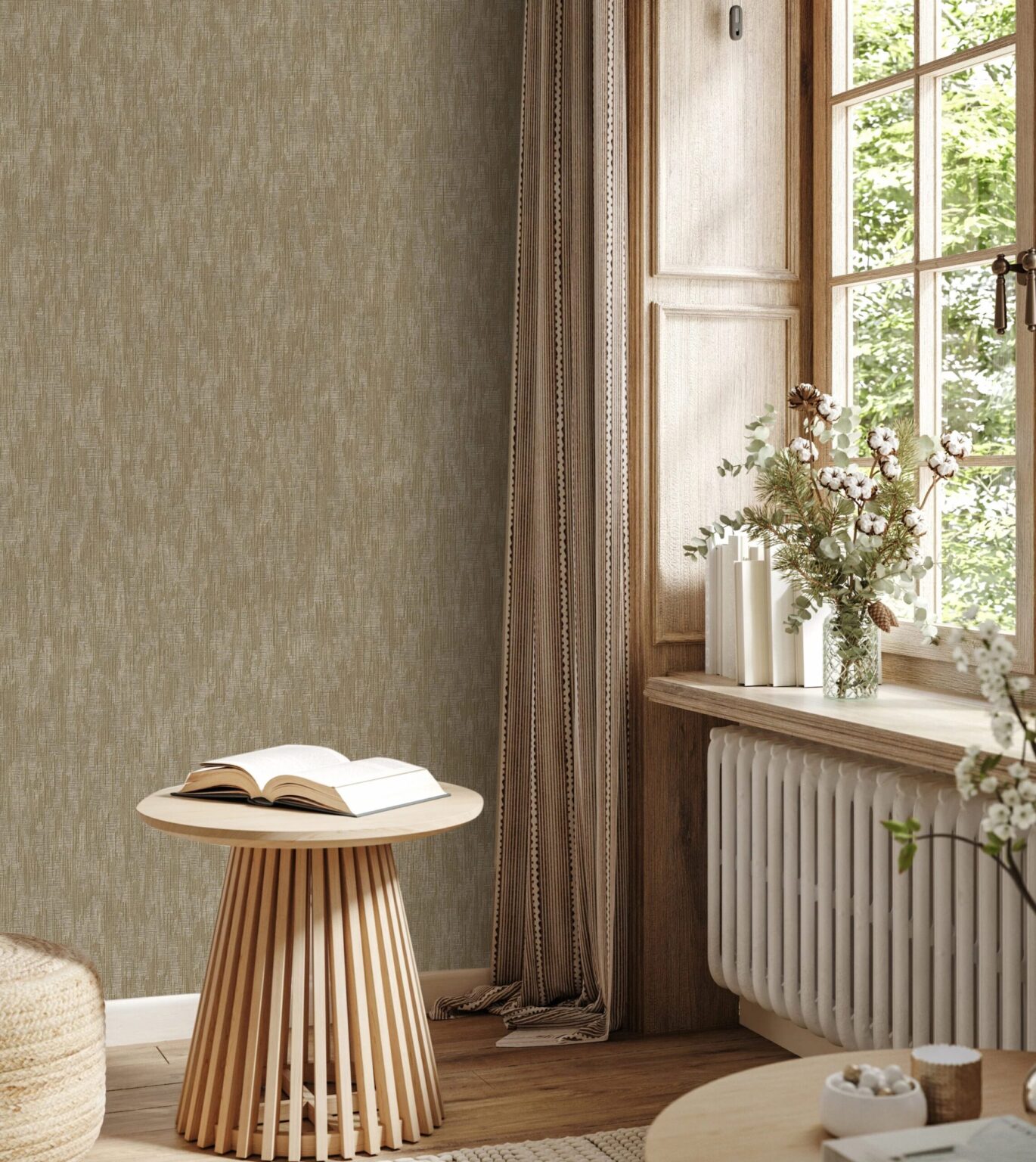 Tapet vinil superlavabil bronz, model texturat in relief | rola 10.6 mp